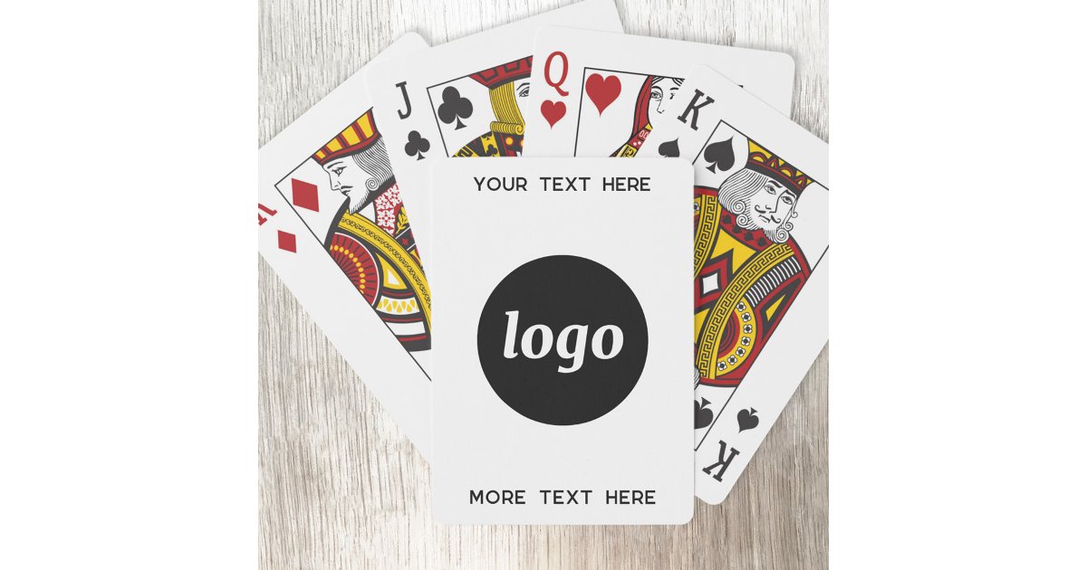 Simple Logo With Text Business Promotional Poker Cards | Zazzle