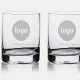 Simple Logo with Text Business Promotional Rocks Glass | Zazzle