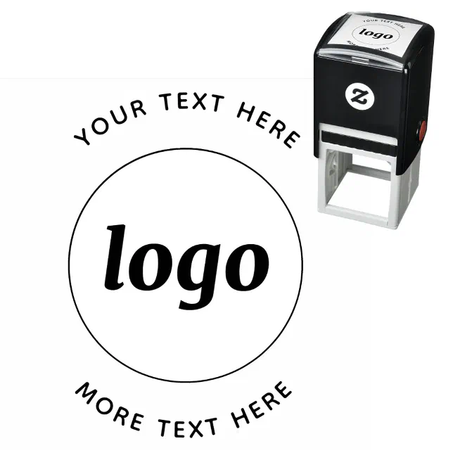 Simple Logo With Text Business Promotional Self-inking Stamp | Zazzle