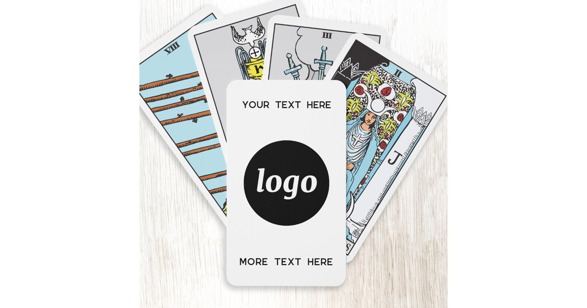 Simple Logo With Text Business Promotional Tarot Cards | Zazzle