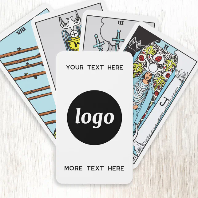 Simple Logo With Text Business Promotional Tarot Cards | Zazzle