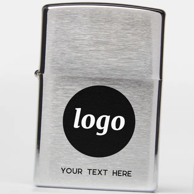 Simple Logo With Text Business Promotional Zippo Lighter | Zazzle