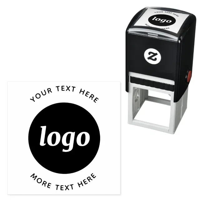 Simple Logo With Text Business Self-inking Stamp | Zazzle