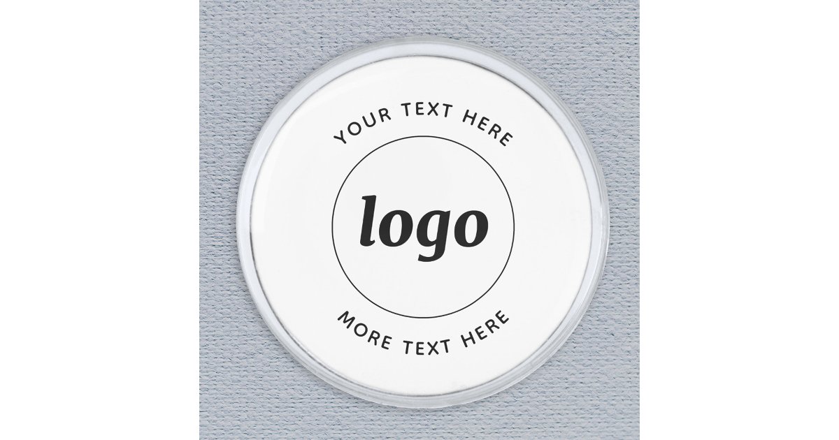 Simple Logo With Text Business Silver Finish Lapel Pin | Zazzle