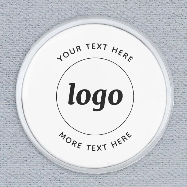 Simple Logo With Text Business Silver Finish Lapel Pin | Zazzle
