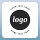 Simple Logo With Text Business Square Sticker | Zazzle