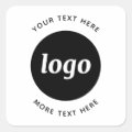 Simple Logo With Text Business Square Sticker | Zazzle
