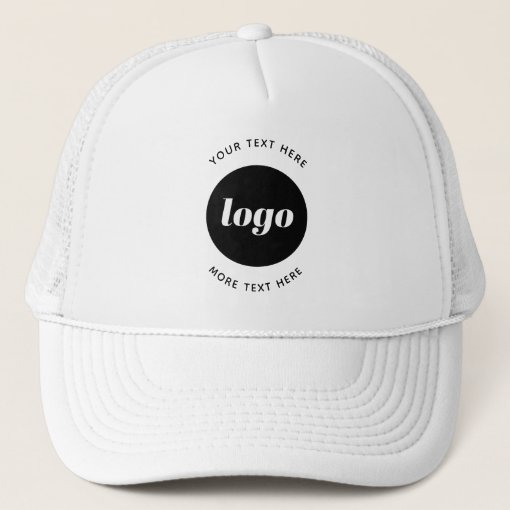 Simple Logo With Text Business Trucker Hat | Zazzle
