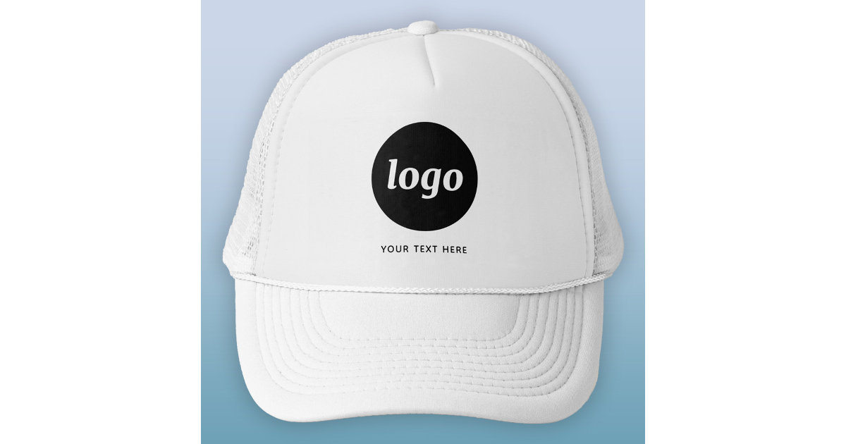Simple Logo With Text Business Trucker Hat | Zazzle