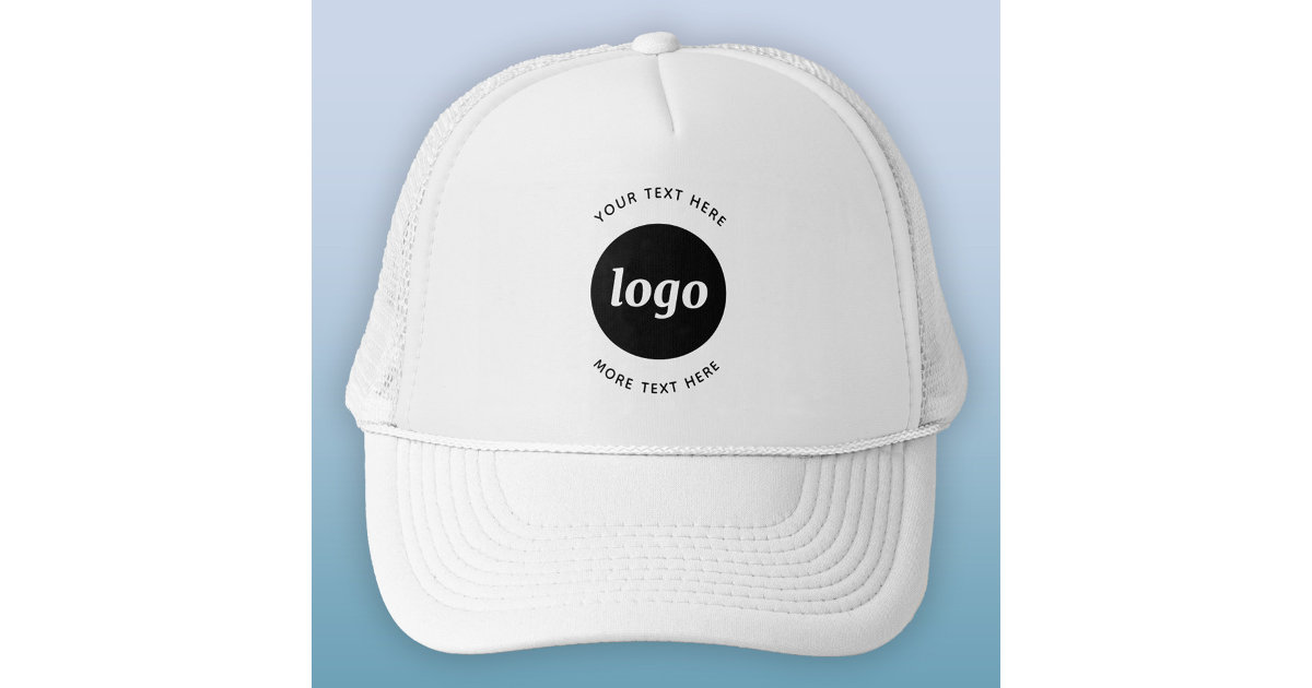 Simple Logo With Text Business Trucker Hat | Zazzle