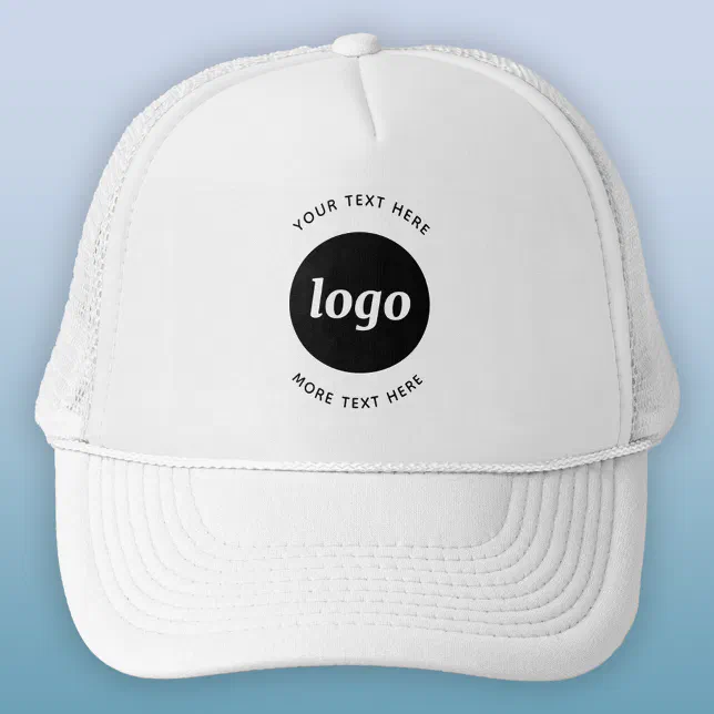 Simple Logo With Text Business Trucker Hat | Zazzle