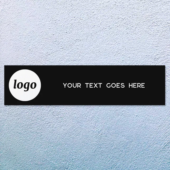 Simple Logo with Text Promotional Black Business Sign | Zazzle