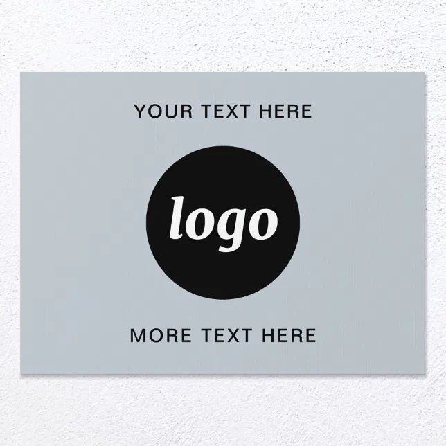 Simple Logo with Text Promotional Business Blue Sign | Zazzle