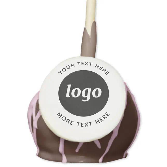 Simple Logo with Text Promotional Business Cake Pops | Zazzle