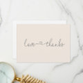 Simple Love and Thanks Heart script baby shower Thank You Card | Zazzle