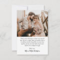 Simple Love and Thanks Script Heart Photo Wedding Thank You Card | Zazzle