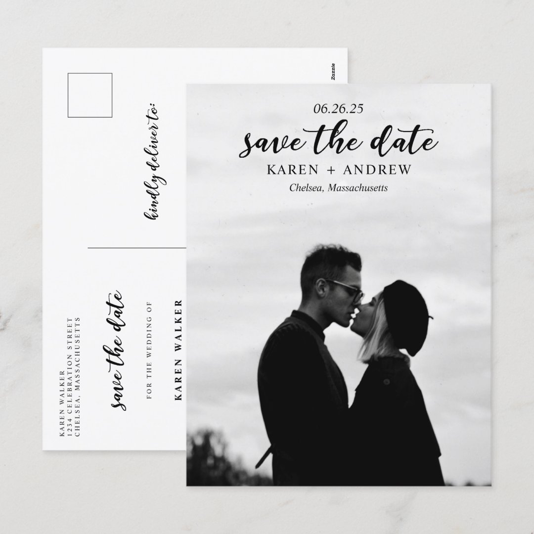 Simple Love Wedding Save the Date Holiday Postcard | Zazzle