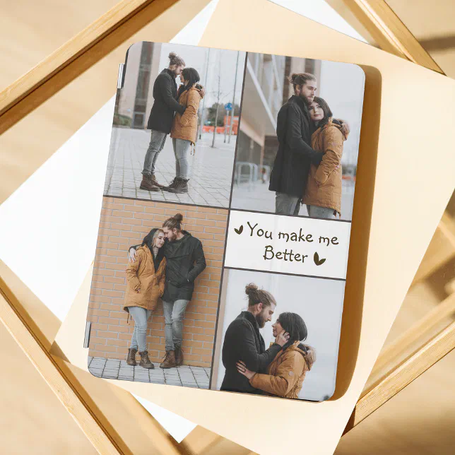 Simple Lovely Couple Photo Collage iPad Cover | Zazzle