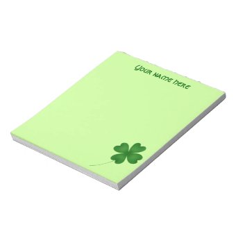 Simple lucky shamrock notepad | Zazzle
