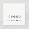 Simple Lunar Celestial Moon Phase Gift Certificate | Zazzle
