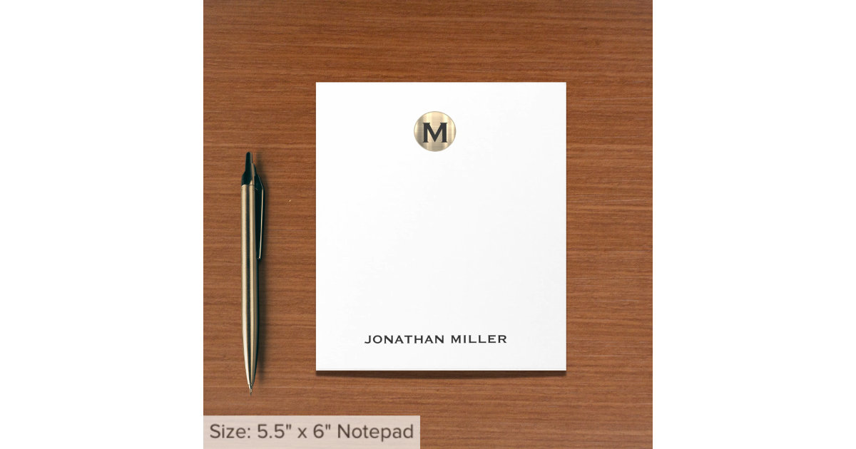 Simple Luxury Monogram Notepad | Zazzle