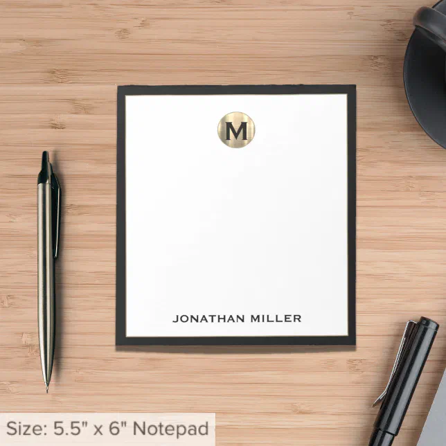 Simple Luxury Monogram Notepad | Zazzle