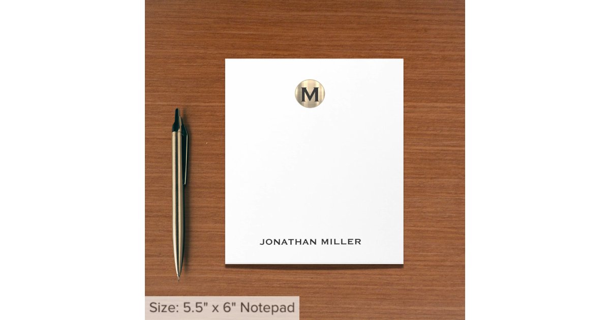 Simple Luxury Monogram Notepad | Zazzle