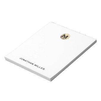 Simple Luxury Monogram Notepad | Zazzle