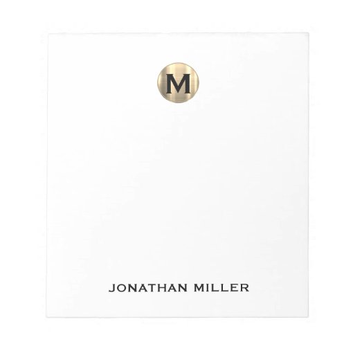 Simple Luxury Monogram Notepad | Zazzle