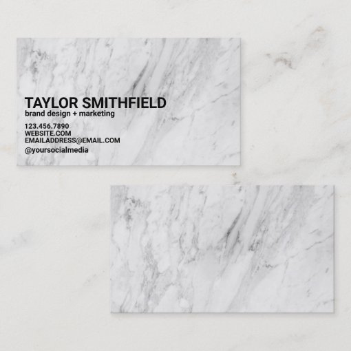 Simple Marble Business Card | Zazzle