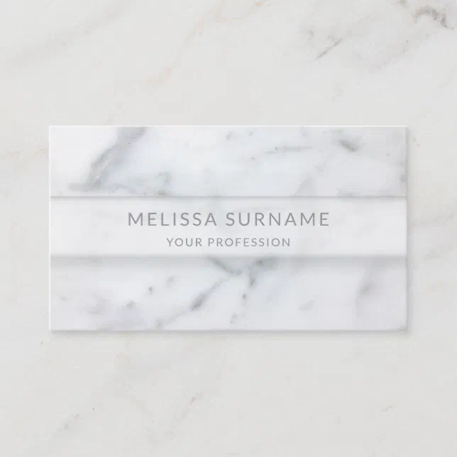 Simple Marble Texture Look And Custom Name & Info Business Card | Zazzle