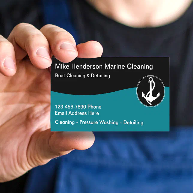 Simple Marine Boat Cleaning Business Cards | Zazzle