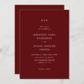 Simple Maroon Elegant Wedding Invitation | Zazzle