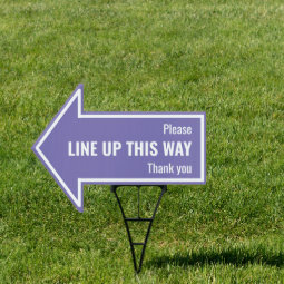 Simple Mauve PLEASE LINE UP THIS WAY Sign | Zazzle
