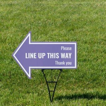Simple Mauve PLEASE LINE UP THIS WAY Sign | Zazzle