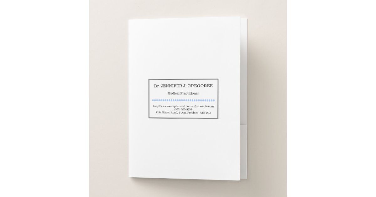 Simple Medical Practitioner Pocket Folder | Zazzle