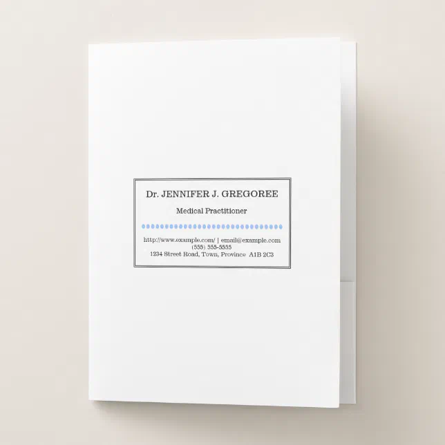 Simple Medical Practitioner Pocket Folder | Zazzle