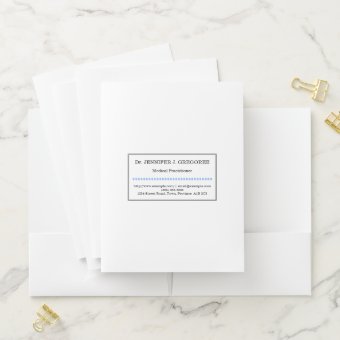 Simple Medical Practitioner Pocket Folder | Zazzle