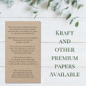 Simple Memorial Funeral Photo Prayer Card | Zazzle