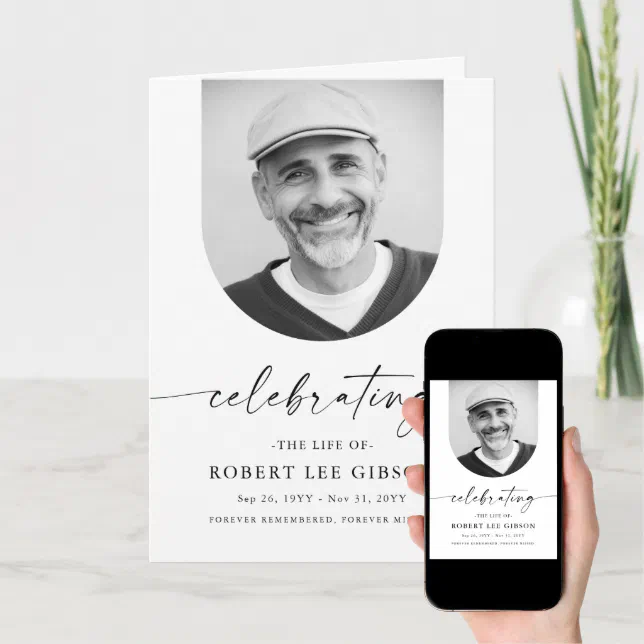 Simple Memorial Order Of Service Funeral Program | Zazzle