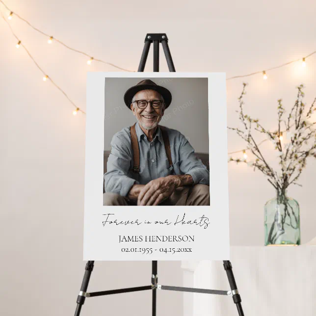 Simple Memorial Photo Foam Board | Zazzle
