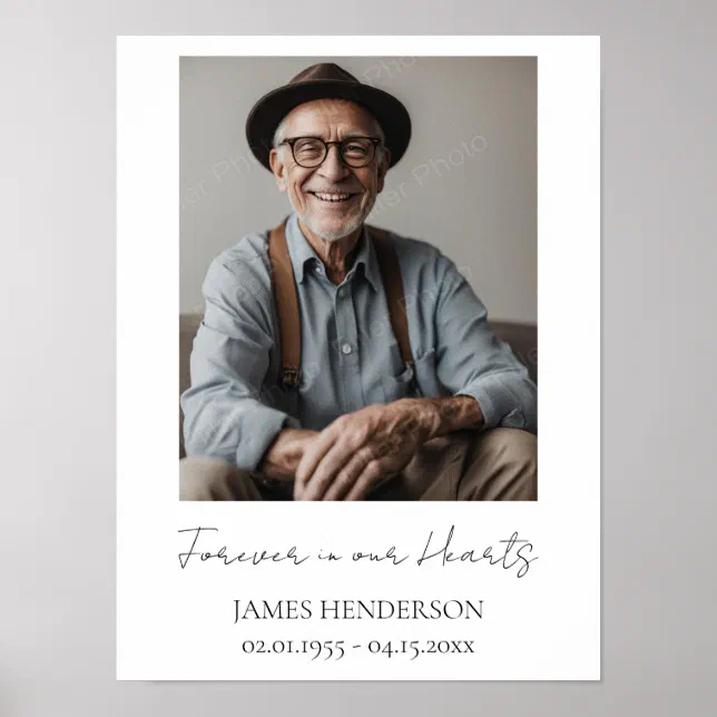 Simple Memorial Photo Poster | Zazzle
