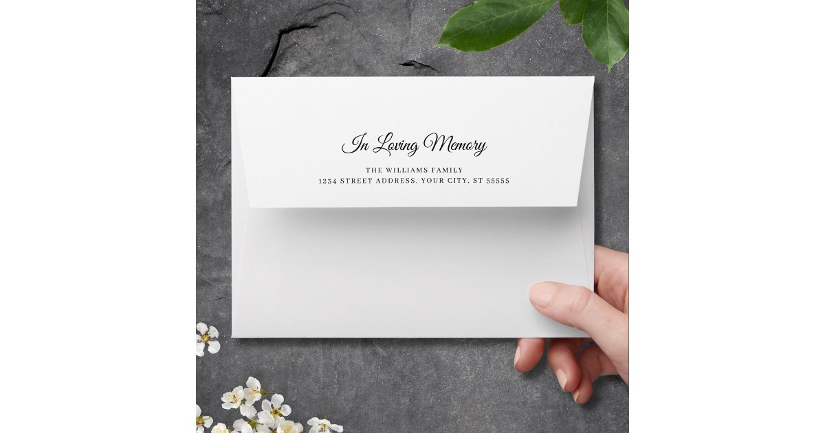 Simple Memorial Remembrance Tribute Envelope | Zazzle