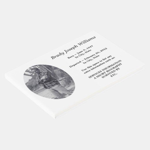 simple memoriam funeral guest book | Zazzle