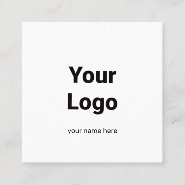 SIMPLE MINIMAL ADD YOUR LOGO CUSTOM TEXT HERE BUSI SQUARE BUSINESS CARD ...