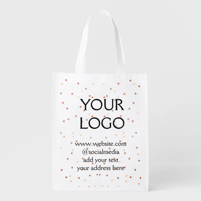 simple minimal add your logo/design here business grocery bag | Zazzle