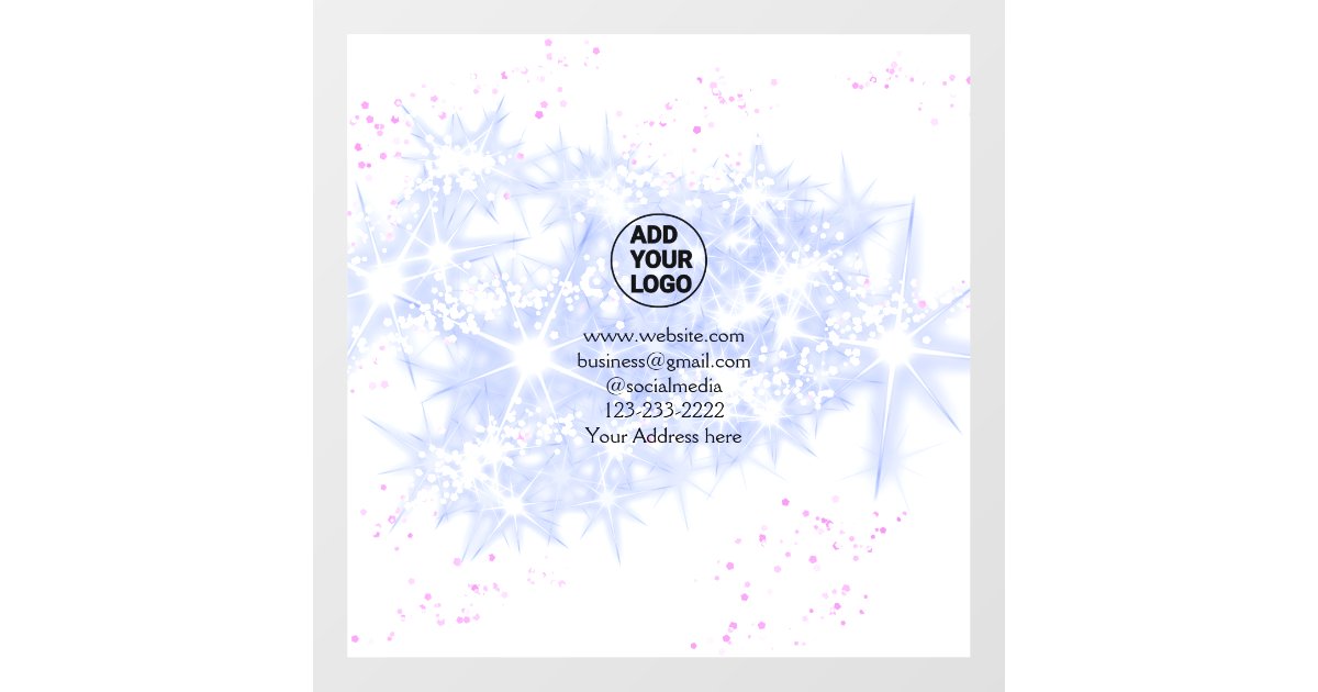 simple minimal add your logo/design here text name window cling | Zazzle