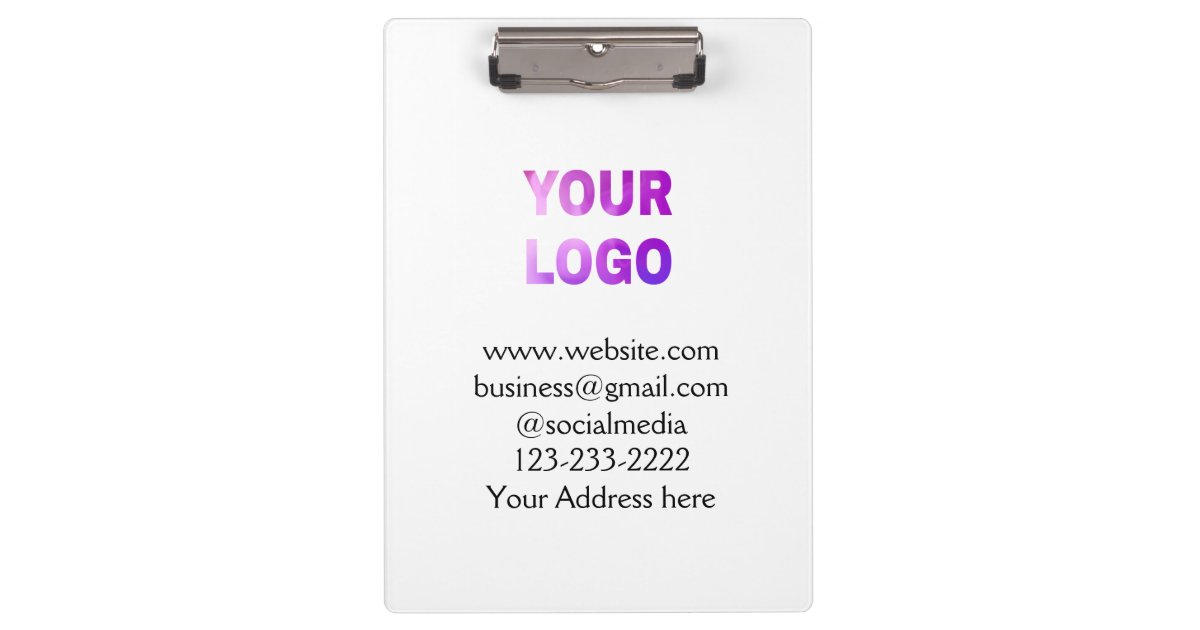 simple minimal add your logo/design here text pos clipboard | Zazzle