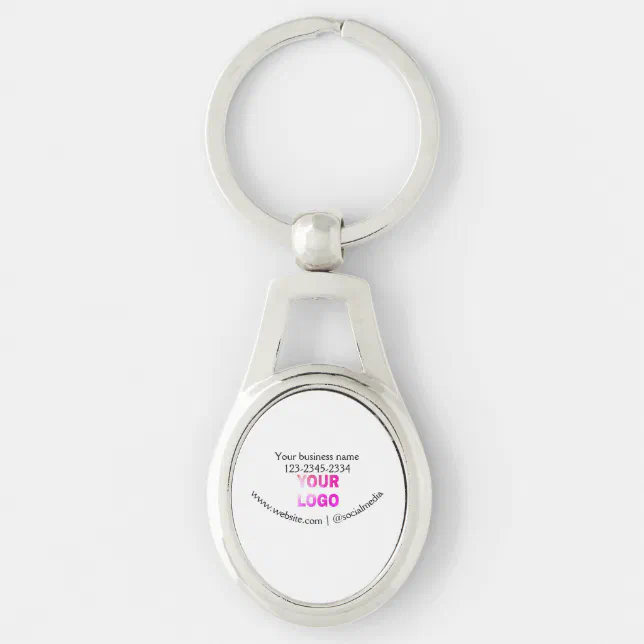 simple minimal add your logo/design here text pos keychain | Zazzle