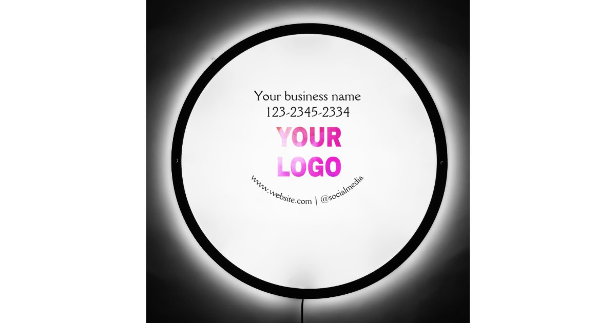 simple minimal add your logo/design here text pos LED sign | Zazzle